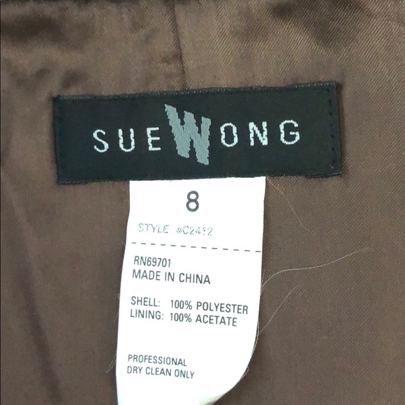Sue Wong | Jackets & Coats | Designer Suede Embroidered Winter Coat ...